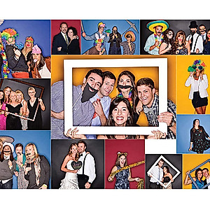 Party Props for Photo Booth Birthday Wedding Kids Adult Prom 58 Pcs, Rowae DIY Funny Costumes with Mustache on a Stick, Hats, Glasses, Mouth, Bowler, Bowties