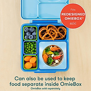 Omie OmieBox (2 pack) Leakproof Dips Containers To Go, Salad Dressing Container, Condiment Container with Lids - Food Safe Silicone - 4 ounces (Sea Blue/Green)