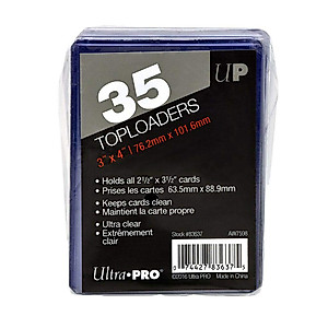 Ultra Pro Toploaders Card Protectors Ultra Clear 35-Count 3" x 4" Size for 2.5" x 3.5" Cards (2)