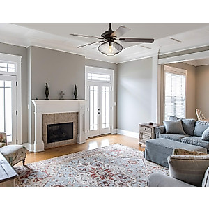 JONATHAN Y JYL9605A Clift 52" 1-Light Mid-Century LED Ceiling Fan with Remote, Transitional, Glam, Classic, Modern, Contemporary, Living Room, Family Room, Dining Room, Bedroom, Oil Rubbed Bronze