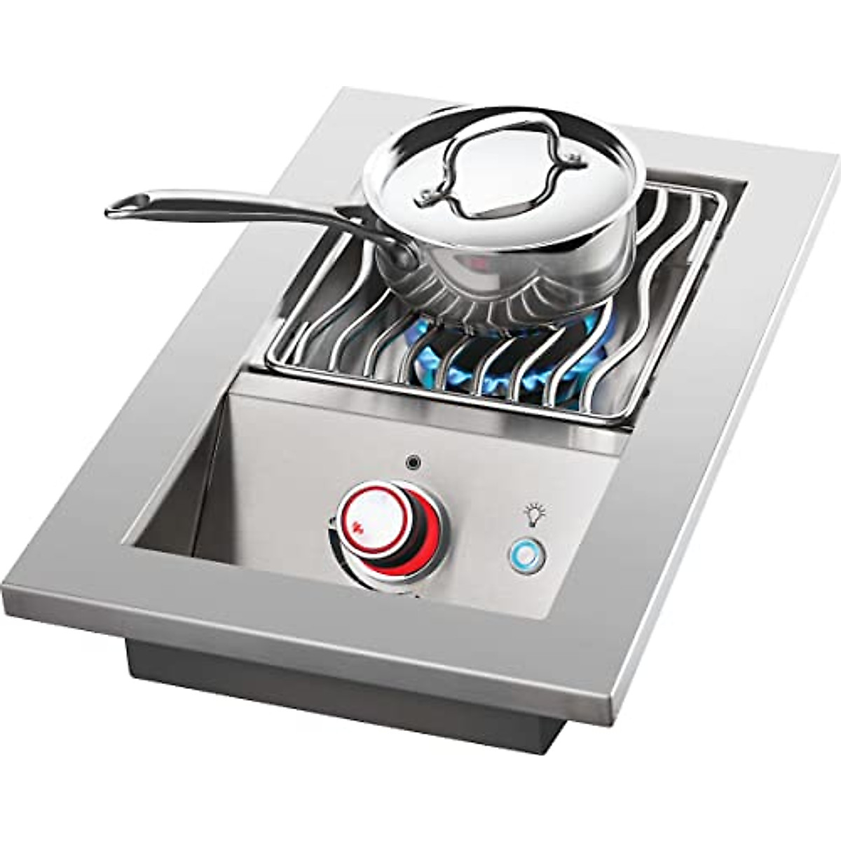 Napoleon Built-In Component - BIB10RTPSS - Single Drop-In Range Style Burner, 10-inch, BBQ Grill, Marine Grade Stainless Steel, Natural Gas, 10-inch Burner, JETFIRE™ Ignition, Easy To Light