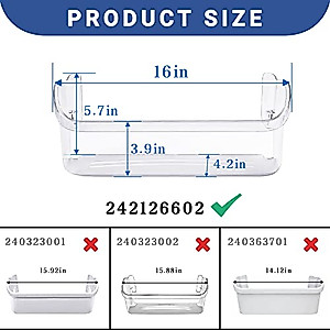 [UPGRADE] 242126602 Refrigerator Door Bin Replacement Part(Side Shelf Rack) Compatible with Frigidaire or Electrolux, Part number : 4547407, PS12364199, AP6278233, EAP12364199, PS2421266