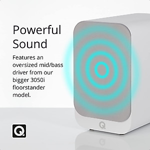 Q Acoustics 3030i Bookshelf Speakers Pair Arctic White - 2-Way Reflex Enclosure Type, 6.5" Bass Driver, 0.9" Tweeter - Stereo Speakers/Passive Speakers for Home Theater Sound System