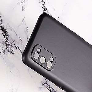 OPPO Realme 7 Pro Case, Scratch Resistant Soft TPU Back Cover Shockproof Silicone Gel Rubber Bumper Anti-Fingerprints Full-Body Protective Case Cover for OPPO Realme 7 Pro Sun Kissed Leather (Black)