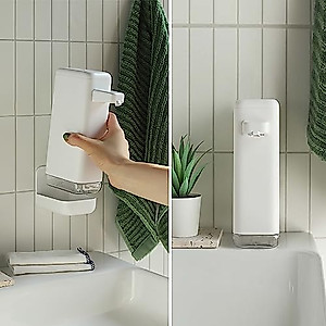 QANYI Automatic Foaming Soap Dispenser, USB Rechargeable Auto Sensor 3 Gear Foam Adjustable, 13.5oz/400ML PETG+ABS Wall Mount Soap Dispenser, Touchless Hand & Dish Soap Pump for Bathroom, Kitchen