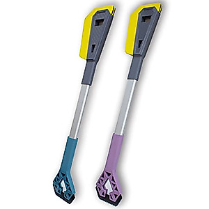 RELSBOA Multi-Purpose Ice Scraper and Snow Wiper Lightweight 29.5 Inches Extendable Car Snow Tool Kit 0.73Lbs Scratch Free (Blue)