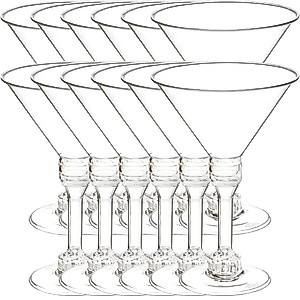 DOITOOL Plastic Martini Glasses Set of 20, Clear Coupe Cocktail Glasses, Exquisite Coupe Glasses for Cocktails for Home, Bar, Restaurants and Parties