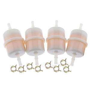 DVPARTS 4X 1/4" ID Fuel Filter 15 Micron 24 050 13-S 2405013-S 24-050-13-S 24-050-05-S for Kohler CH20S - CH25S, CH670S CH730S - CH750S LH640S LH685S LH690S LH750S LH755S, SV720S to SV740S