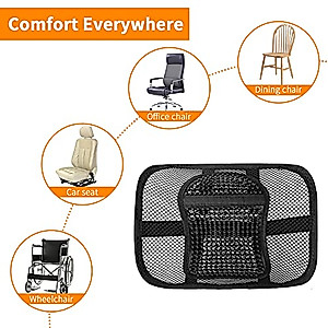 Samyoung Mesh Back Lumbar Support, Back Support Seat Cushion with Breathable Mesh for Office Chairs Car 12” x 16”