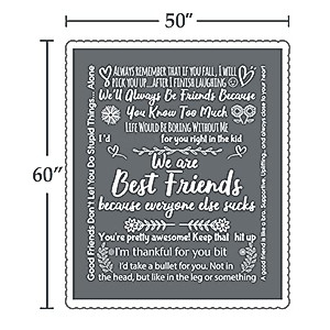 Luxe Extreme Funny Best Friend Throw Blanket, Funny Birthday Gifts for Women, Unique Fun Gag Friendship Gifts, for Women and Bestie, BFF Gifts, Personalized Blankets