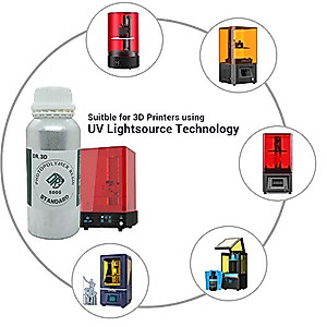 【DR.3D】3D Printer Resin, Smelless Standard Resin for 3D Resin Printer, 405nm Photopolymer Resin with Great Details & Ragidity, Fast Curing Resin for LCD 3D Printing, Grey 1000g