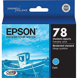 EPSON T078 Claria Hi-Definition -Ink Standard Capacity Cyan -Cartridge (T078220) for select Epson Artisan Photo Printers