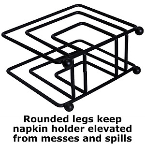 Blue Donuts Black Square Farmhouse Napkin Holder - Modern Classic Napkin Holders for Tables, Dining Table Napkin Holders for Kitchen, Kitchen Organization, Black