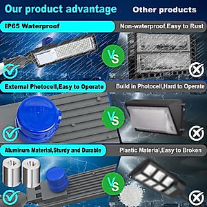 Nanbone LED Parking Lot Light 200W/Dusk to Dawn Outdoor Lighting/Commercial Area Security Lighting/LED Parking Pole Light for Stadium Sport Garage Driveway Pathway (200, Watts)