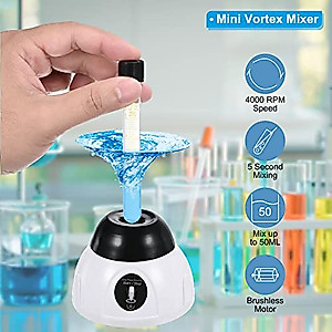 PATIKIL Mini Vortex Mixer Shaker Miniature Paint Ink Shaker, Touch Function, Shaker Mixer Nail Polish Mixer Test Tube Mixer White