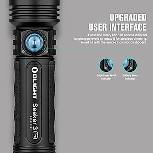 OLIGHT Seeker 3 Pro 4200 Lumens Ultra-Bright LED Flashlight, MCC3 Rechargeable High Lumen Flashlights for Outdoor, Searching, Camping, Hiking (Black)