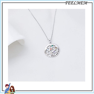 FEELMEM Atomic Science Necklace Chemist Gift Atom Chemistry Science Symbol Necklace for Scientist Physicist Graduation Gift