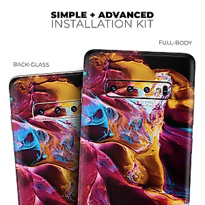DesignSkinz Liquid Abstract Paint V33 Protective Vinyl Decal Wrap Skin Cover Compatible with The Samsung Galaxy S20 (Screen Trim & Back Glass Skin)