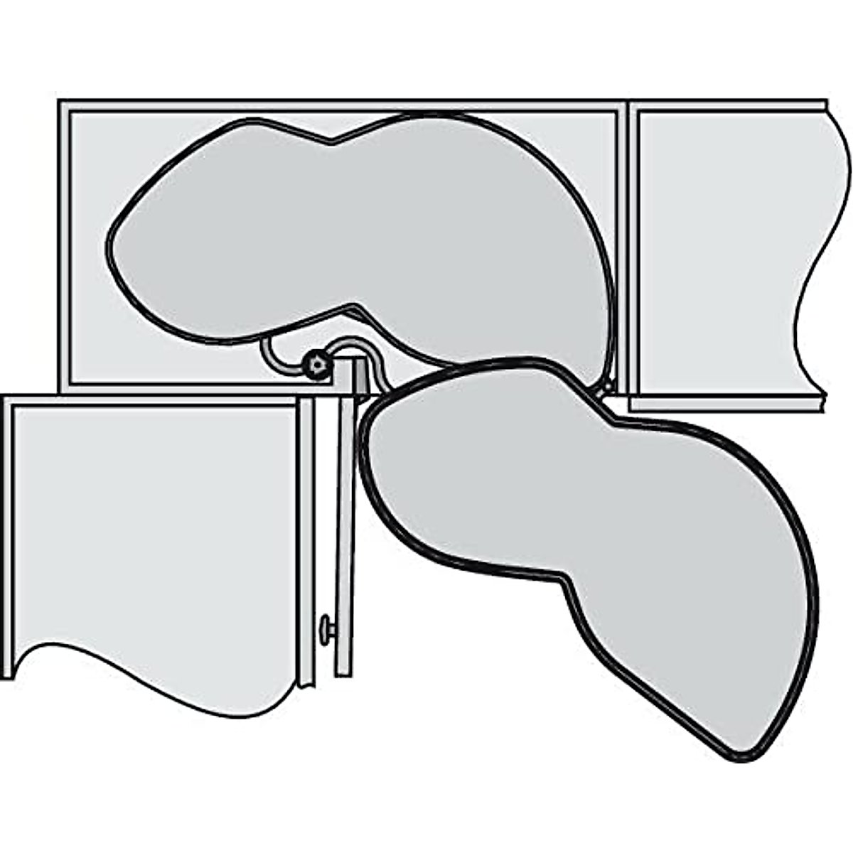 Lemans II Set 2-Shelf Lazy Susan with Soft-Close for Blind Base Corner Cabinets, Champagne and Maple (723 sq. Model 45, Tray Size: 15", Swings Right)