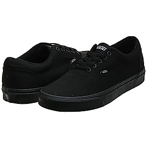 Vans Mens Authentic Canvas Sneakers Lace Up Casual Plimsolls Unisex Shoe - Black/Black - 12