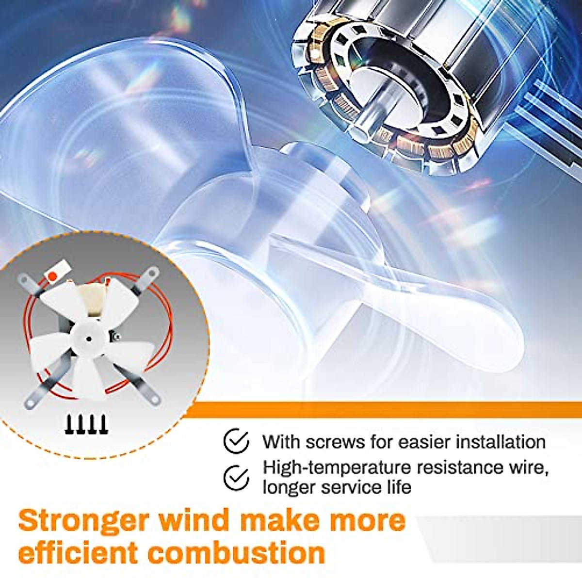 Auger Motor,Grill Induction Fan Kit, Fire Burn Pot and Hot Rod Ignitor,Traeger Parts Replacement Traeger Grill Parts for Pit Boss Grill Parts and Auger Motor for Traeger Grill,Traeger Fan Ignitor Kit