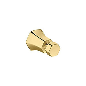hansgrohe Robe Hook Bath Towel Hook 2-inch Transitional Wall Mount Accessories in Brushed Gold Optic, 04838250