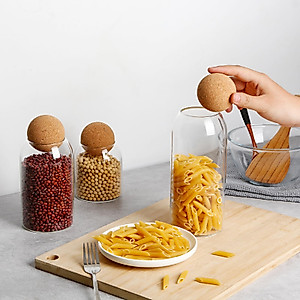 NUTRIUPS Storage Glass Jar Set Food Storage Tank With Wooden Lid 500 ML,800ML,1200ML