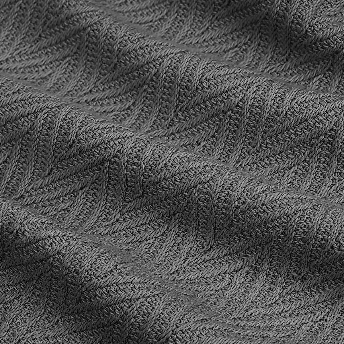 White Classic Queen Size Blanket for Bed, 100% Cotton Blankets Soft and Breathable, 410Gsm Waffle Lightweight Summer Blanket 90x90 Inches Dark Grey