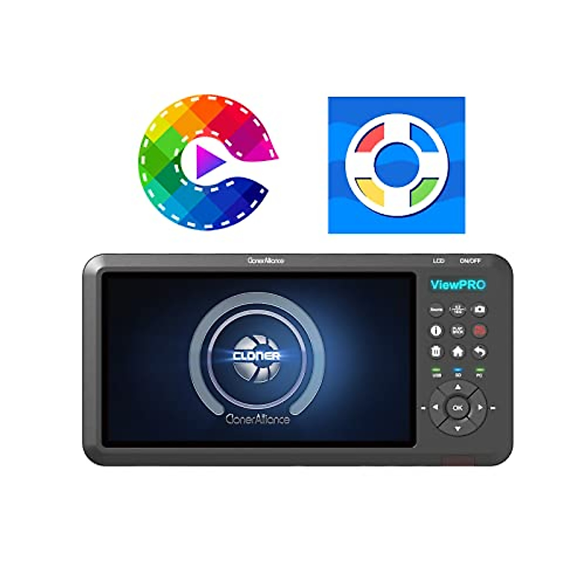 ClonerAlliance ViewPro, Portable 1080p@60fps HDMI Video Recorder and Playback with 7" LCD, AV/VGA/YPbPr Inputs. Schedule Recording. No TV is Required.