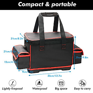 Air Compressor Bag, Compatible with Milwaukee M18 Inflator 2848-20, Air Pump and Battery Charger Carrying Box for Milwaukee, Holds 18V 3.0/4.0/5.0/6.0/6.5/7.0/8.0/9.0 Ah Battery, Black, Bag Only