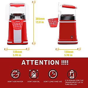 Electric Popcorn Maker Machine Basketball Hoop, Automatic Popcorn Machine Household Appliances For Kids, 1200W Popcorn Machine Movie Theater Style, Very Low Noise,Easy To Clean for Home Use, Party