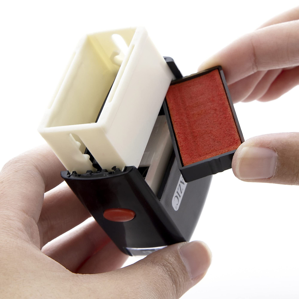 BAZIC Paid Self Inking Rubber Stamp (Red Ink), Stamp Impression Size 1.41" x 0.47", Great for Office, Shipping, Receiving, Accounting, Expiration, Due Dates, 1-Pack