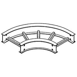 Eaton Electrical - 6A-24-90HB24 - Cable Tray Fitting, 90 Horizontal Bend, Aluminum, 24 in Bend Radius, 6 in. H, 1 Pair (Splice Plate) Pair
