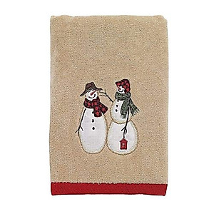 Avanti Linens - Hand Towel, Soft & Absorbent Cotton Towel (Snowmen Gathering Collection)