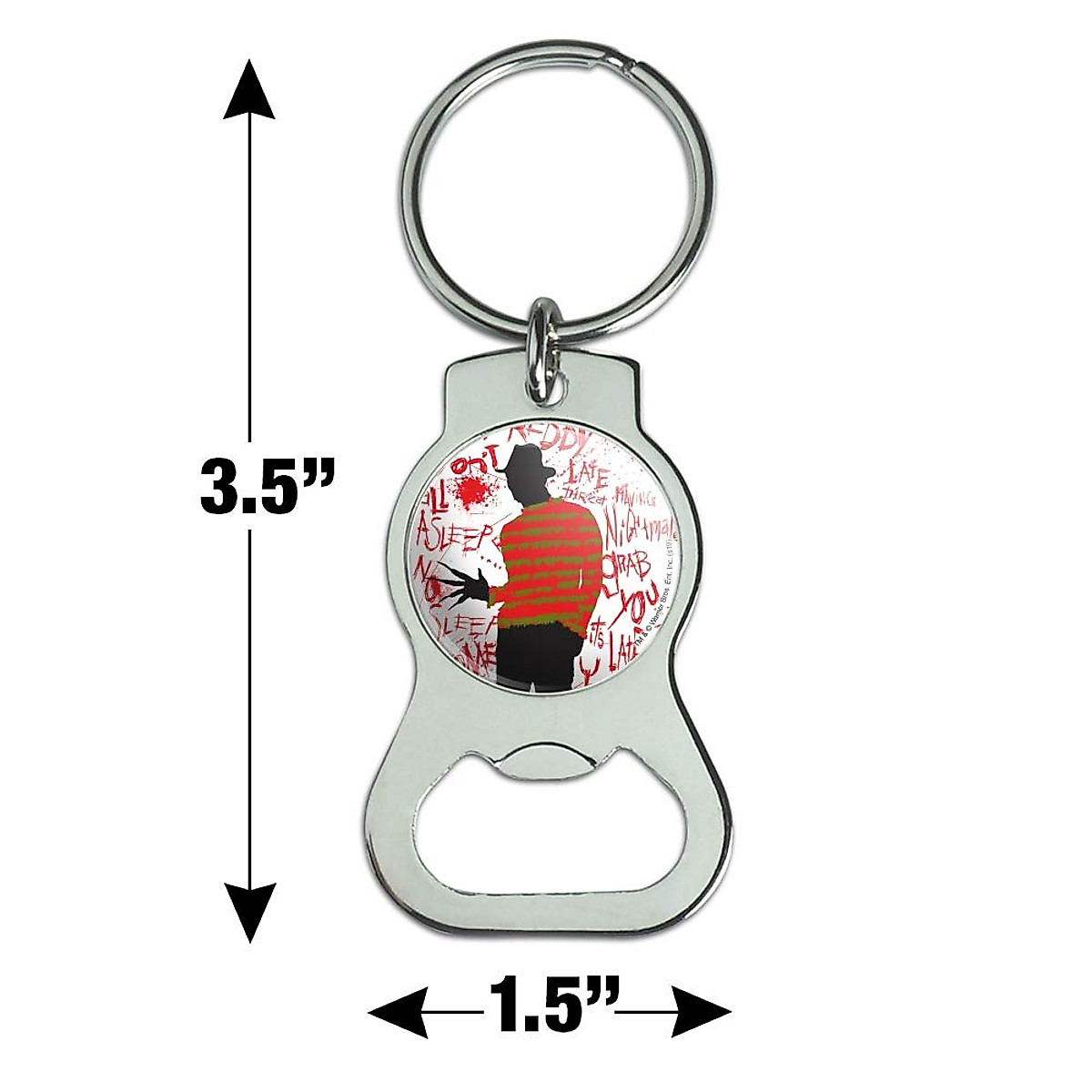 GRAPHICS & MORE A Nightmare on Elm Street Freddy Keychain with Bottle Cap Opener