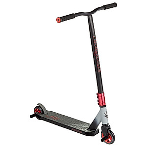 Mongoose Rise 100 Pro Freestyle Stunt/Trick Scooter, Lightweight Alloy Deck & Heavy-Duty Frame Up to 220 lbs., T-Bar Handlebar w/ Bike-Style Grip, High Impact 100mm Wheels, Black/Red
