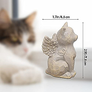 Tsyulog Cat Angel Memorial Figurine, Cat Memorial Gifts, Losing a Cat Sympathy Gift, Cat Gifts for Cat Lovers, Passed Away Cat Gift, Sculpted Hand-Painted Figure
