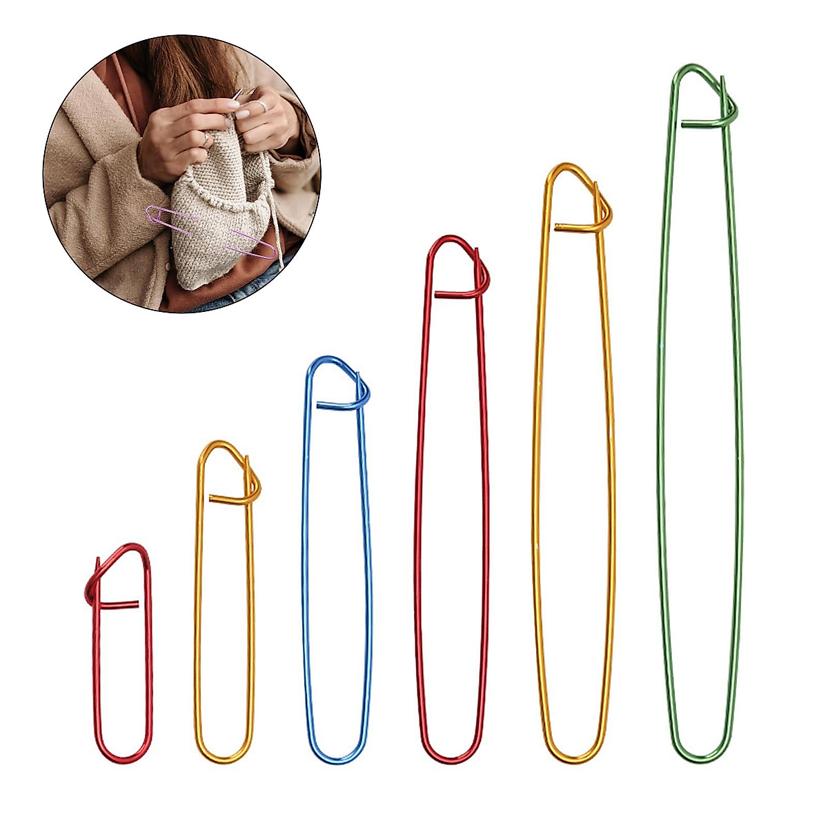 Kcjhagbd 6 Pcs Stitches Holder Set For Knitting Yarn Stitches Holder Knitting Stitches Holder Crochet Hooks Stitches Holder 6 Pcs Stitches Holder Set Practical Knitting Stitches Holder For Knitting