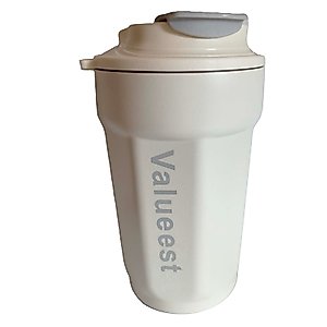 Valueest SmoothSip Slider Insulated Stainless Steel Coffee Tumbler, Reusable Iced Coffee Cup, Hot Coffee Travel Mug, BPA Free 20 oz