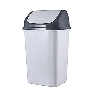 Superio Swing Top Trash Can, Waste Bin for Home, Kitchen, Office, Bedroom, Bathroom, Ideal for Large or Small Spaces - White Smoke (3 Pack- 4.5 Gal, 9 Gal, 13 Gal)