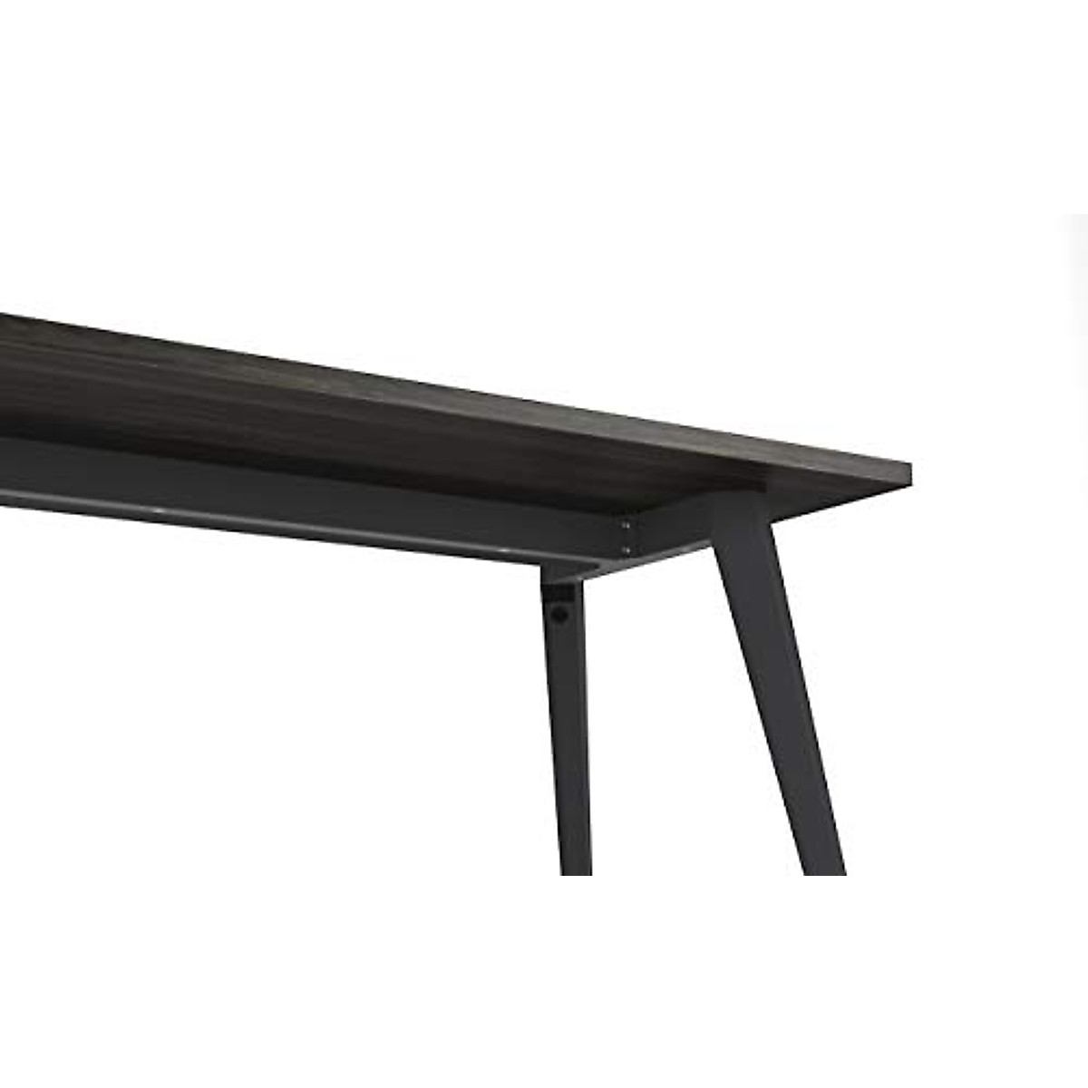 HON Basyx Commercial-Grade Executive Desk, Angled Metal Legs, 55", Gray