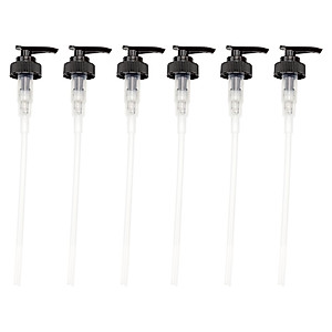 Cornucopia Brands 28-400 Replacement Pumps for Soap Dispensers/Lotion Bottles (6-Pack); Plastic Standard Size Replacement Pump Parts w/ 9-Inch Dip Tubes