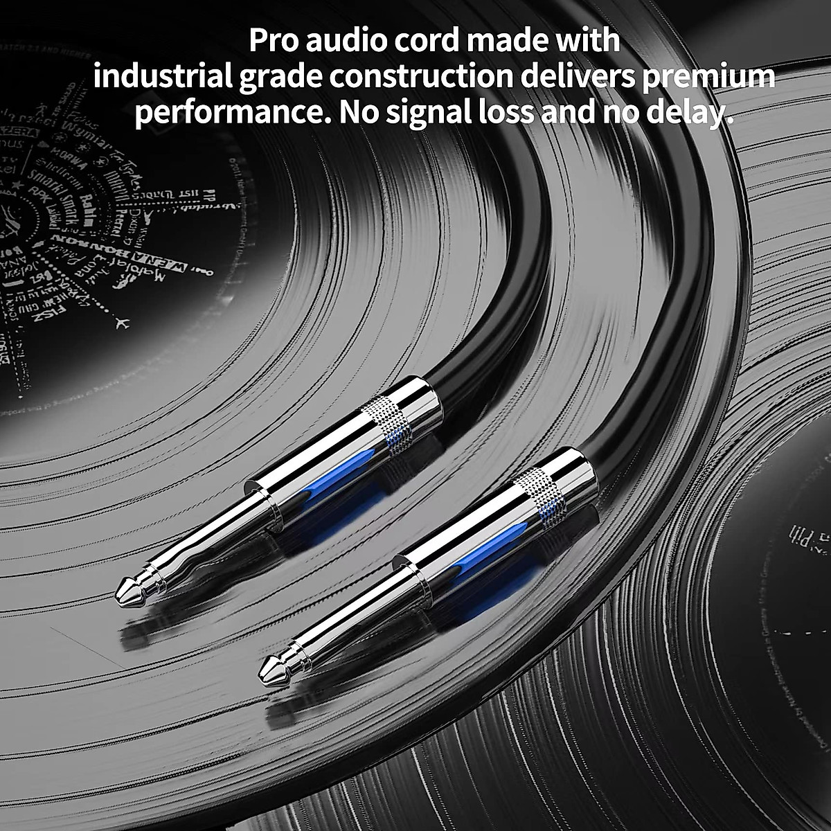 Wdpqyy 2-Pack 25ft 1/4 Inch TS Cable, Professional Quarter Inch 1/4 Inch to 1/4 Inch TS Stereo Interconnect Cable