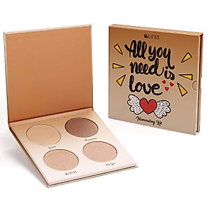LIFUS Highlighter Palette，Highlighter Makeup Palette, Glow Bronzer Highlighter Powder Kit,Face illuminator makeup palette