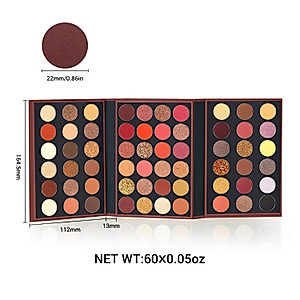 Eyeshadow Palette Glitter Pro 60 Colours Matte Shimmer Eye Shadow All In One Makeup Palette High Pigmented Metallic Colour Eye Shadow Powder Easy To Blend Sparkle Glitter Eyeshadow Pallet Brown