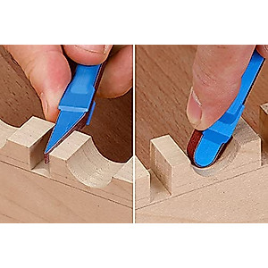 5 Piece Sanding Detailer Set with 2 Extra Replacement Belts Per Stick, 5 Grits 120, 240, 320, 400 & 500 Grit Made in The USA for Sanding Wood, Metal & Plastics, Long Life Sanding Belts