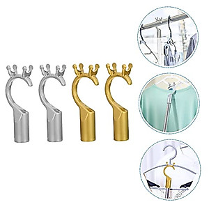 YARNOW 4pcs Clothes Rail Clothes Fork Clothing Hooks Home Goods Stainless Steel Forks Clothesline Outdoor Clothesline Home Stuff Clothes Pole Head Clothes Pole Head Parts Pole Parts Cane