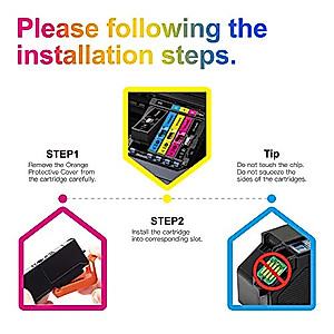 Uniwork Remanufactured Ink Cartridge Replacement for Epson 410XL 410 XL T410XL use for Expression XP-830 XP-640 XP-7100 XP-630 XP-530 XP-635 Printer tray (Latest Upgraded Chip, 5 Pack)