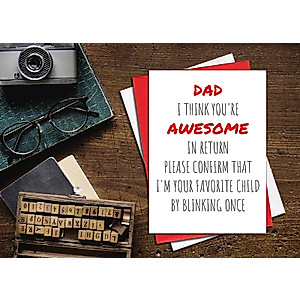 Ikassong Funny Card for Dad Birthday Father's Day 5.3 x 7.6 with 2 Envelopes