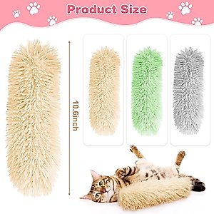 Dorakitten Cat Catnip Toys for Indoor Kitten: 3 Pcs Soft and Resistant Pillows Toy - Interactive Cat Kicker Toy with Catmint and Crinkle Plush Cat Chew Teething Clean Toy for Small Cats (Green)